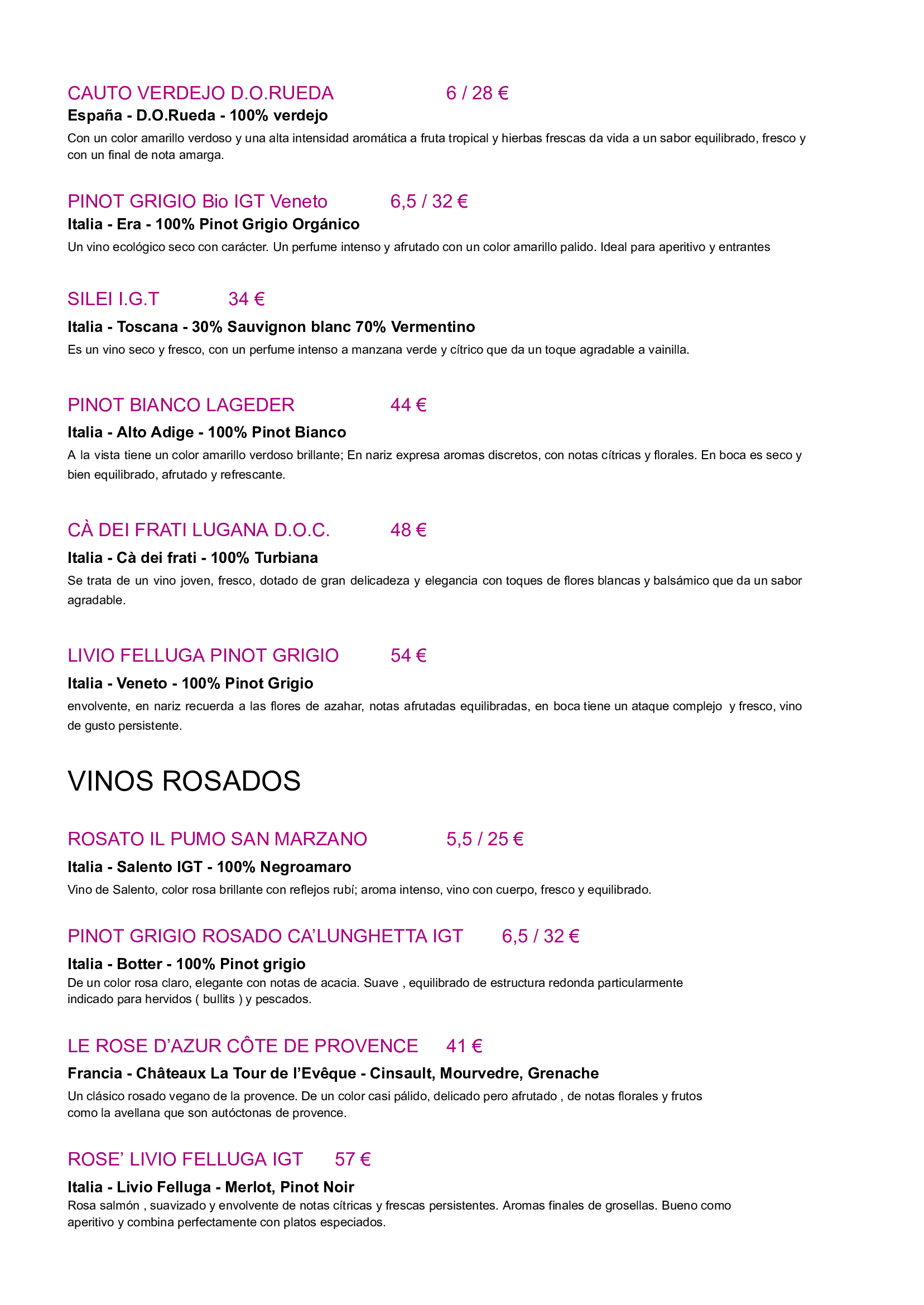 Menu - Feel Restaurant Ibiza